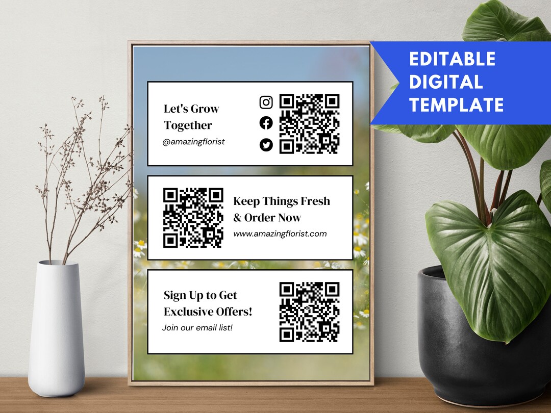 Editable QR Code Sign Canva Template for Small Business Owners - Etsy ...