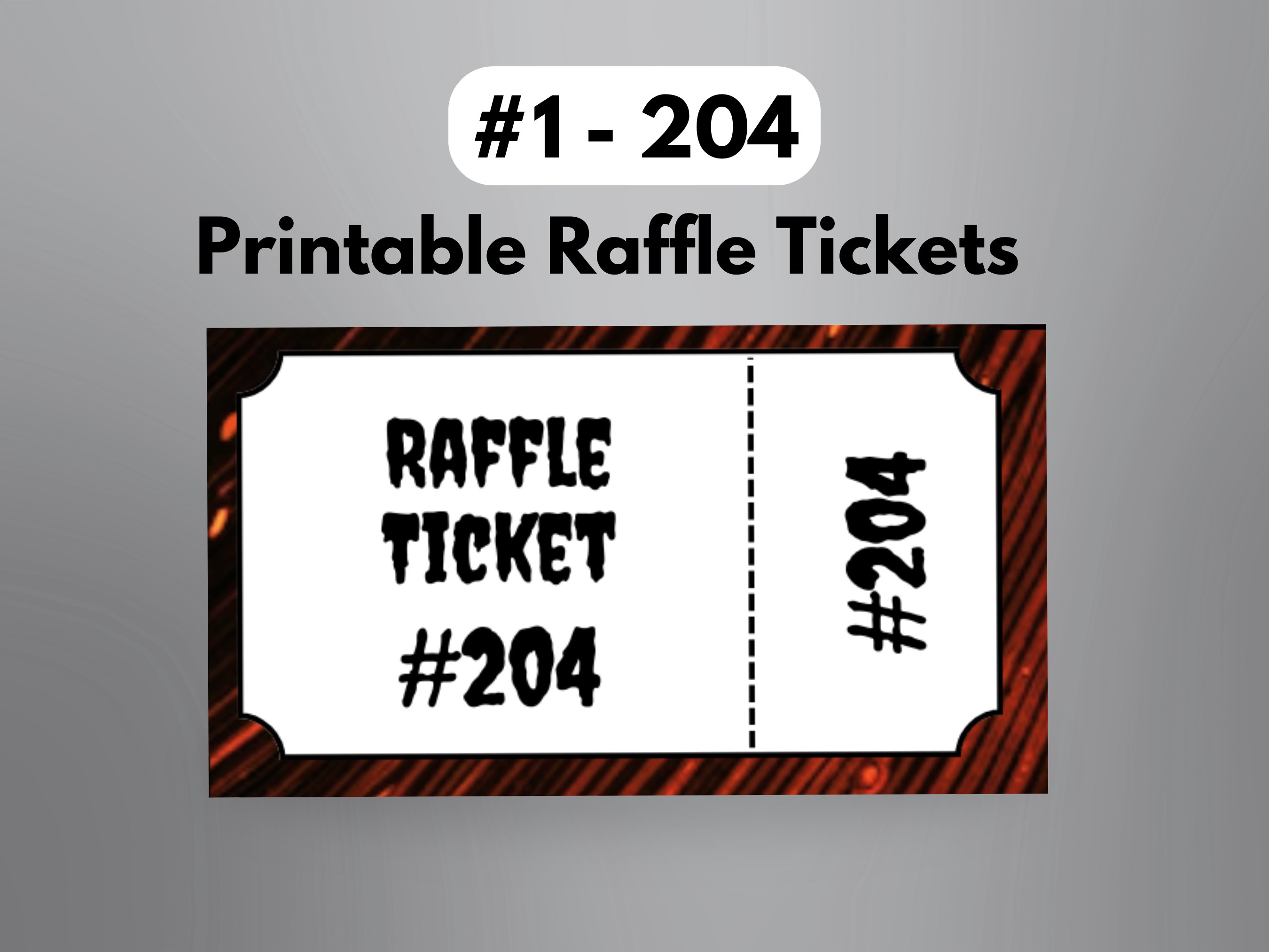 Spooky Printable Numbered Raffle Tickets Enter to Win Fundraiser Raffle ...