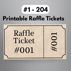 Antique Printable Numbered Raffle Ticket Vintage Style Enter to Win ...
