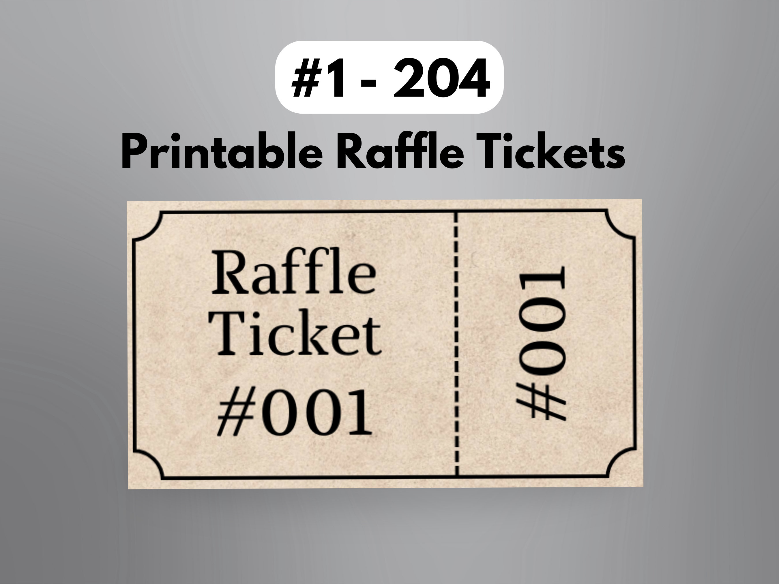 Antique Printable Numbered Raffle Ticket Vintage Style Enter to Win ...