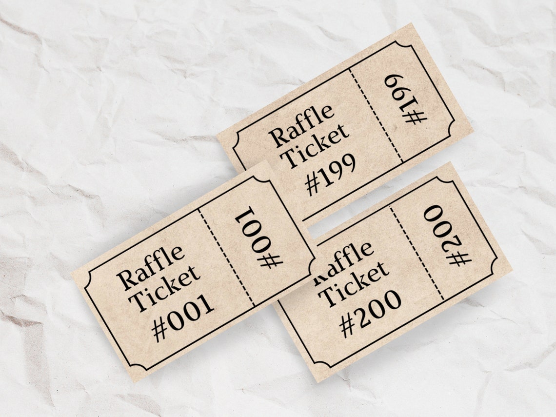 Antique Printable Numbered Raffle Ticket Vintage Style Enter to Win ...