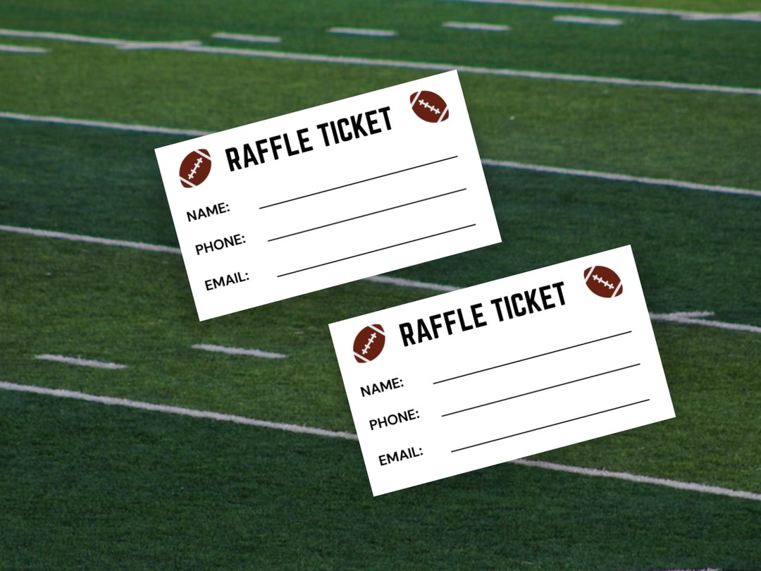 Football Printable Raffle Tickets Sports Enter to Win Raffle Tickets ...