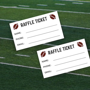 Football Printable Raffle Tickets Sports Enter to Win Raffle Tickets ...