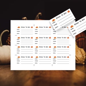 Pumpkin Printable Raffle Ticket Template Raffle Enter to Win Draw ...