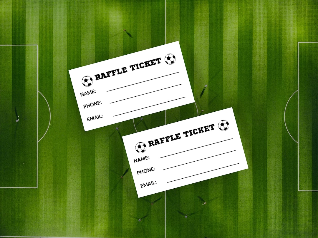Soccer Printable Raffle Tickets Sports Enter to Win Raffle Tickets Name ...