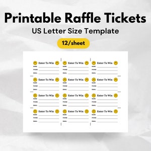 Smile Raffle Ticket Template Enter to Win Yellow Smiley Face Raffle ...