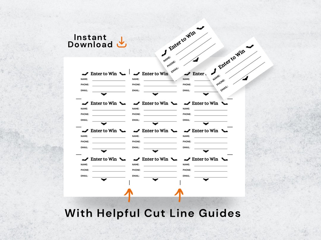 Spooky Printable Raffle Tickets Halloween Bats Enter to Win Raffle ...