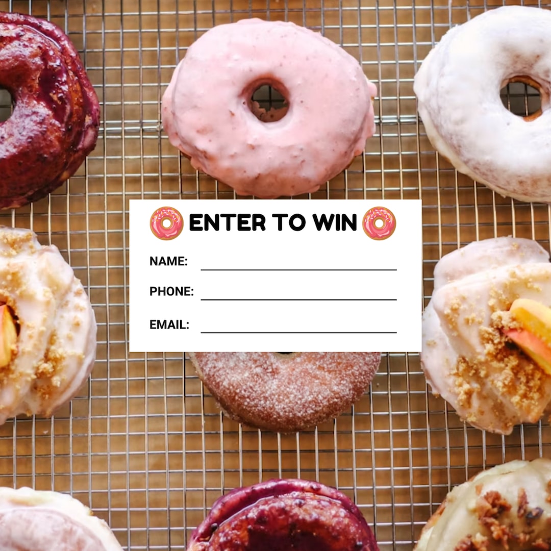 Donut Printable Raffle Ticket Template Enter to Win Doughnut Bakery ...