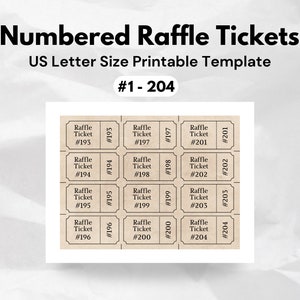 Antique Printable Numbered Raffle Ticket Vintage Style Enter to Win ...