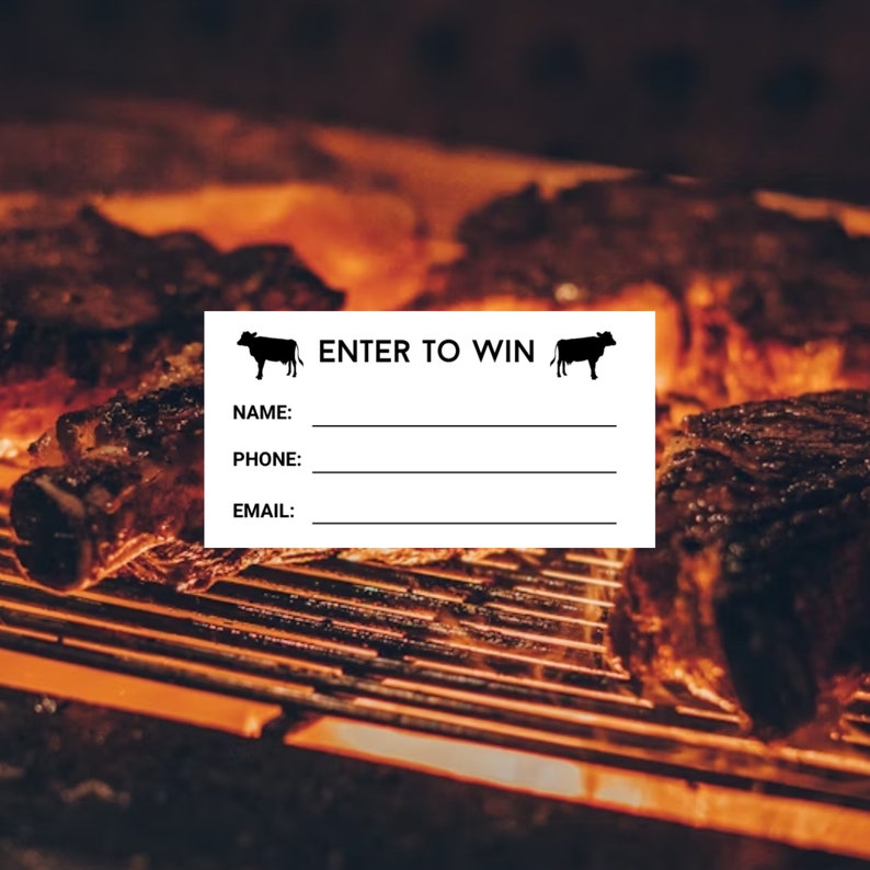 Cow Printable Raffle Ticket Template Meat Raffle Enter to Win Draw ...