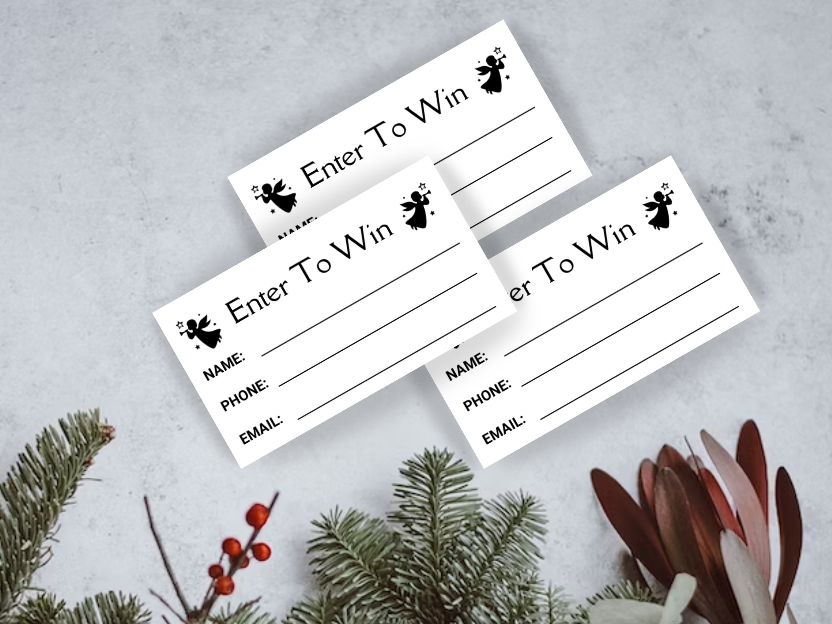 Christmas Angel Printable Raffle Ticket Template Holiday Blessing Enter ...