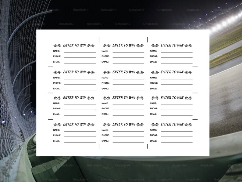 Checkered Flag Printable Raffle Ticket Template Race Raffle Enter to ...