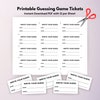 Printable PDF Guess How Many Raffle Ticket Template Guessing Game Draw ...