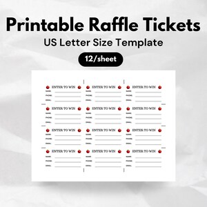 Red Apple Printable Raffle Ticket Template Fruit Market Stand Enter to ...