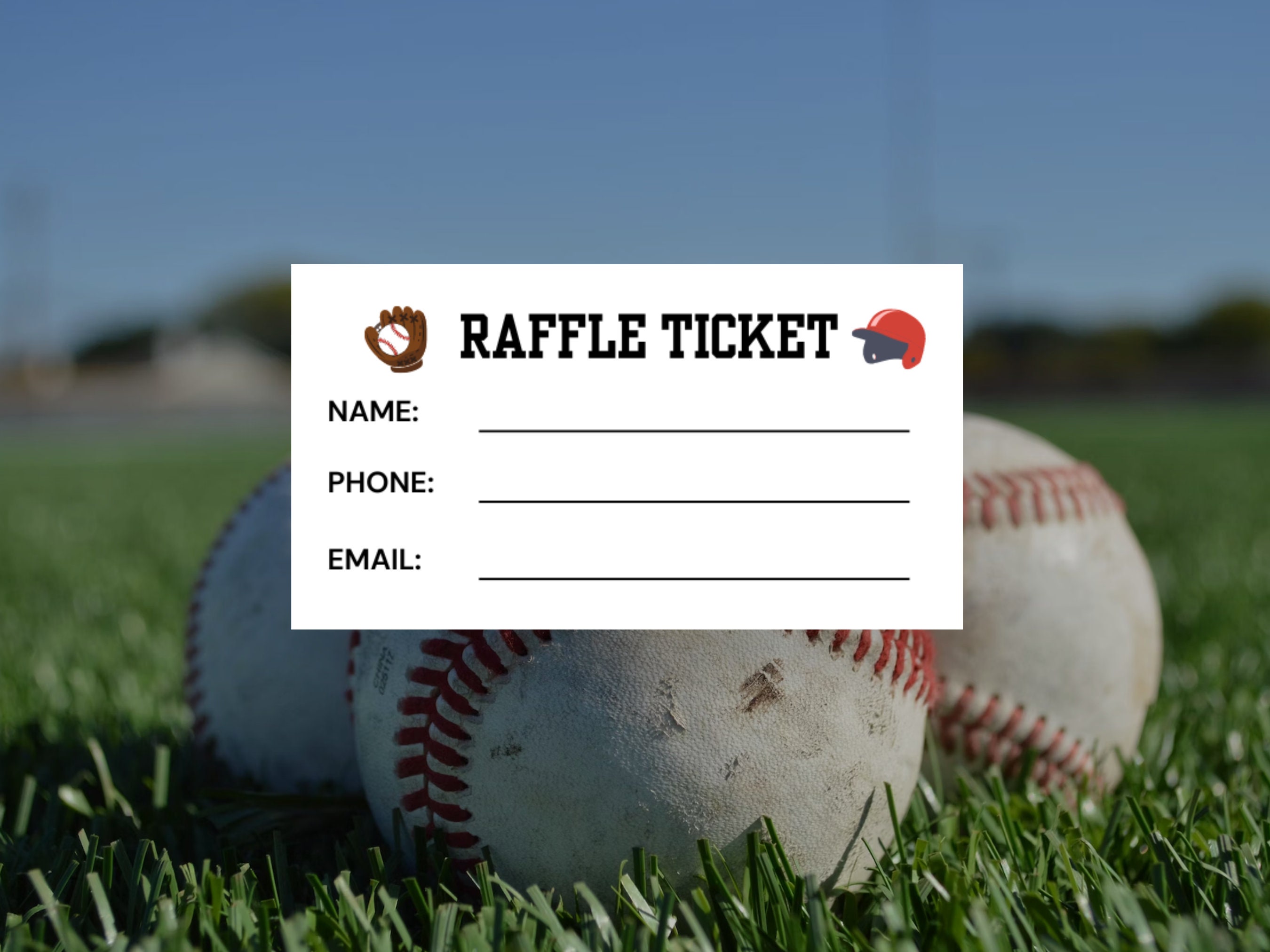 Baseball Printable Raffle Tickets Sports Enter to Win Raffle Tickets ...