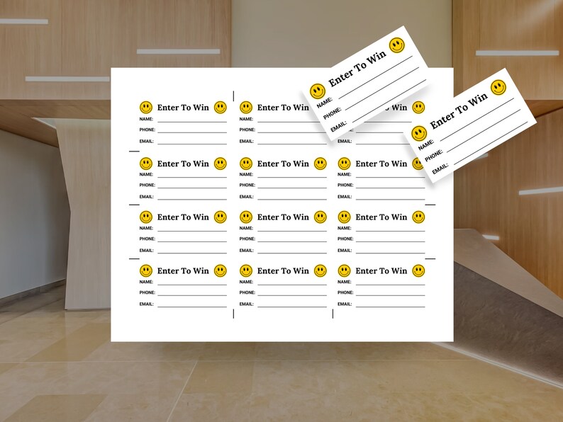 Smile Raffle Ticket Template Enter to Win Yellow Smiley Face Raffle ...