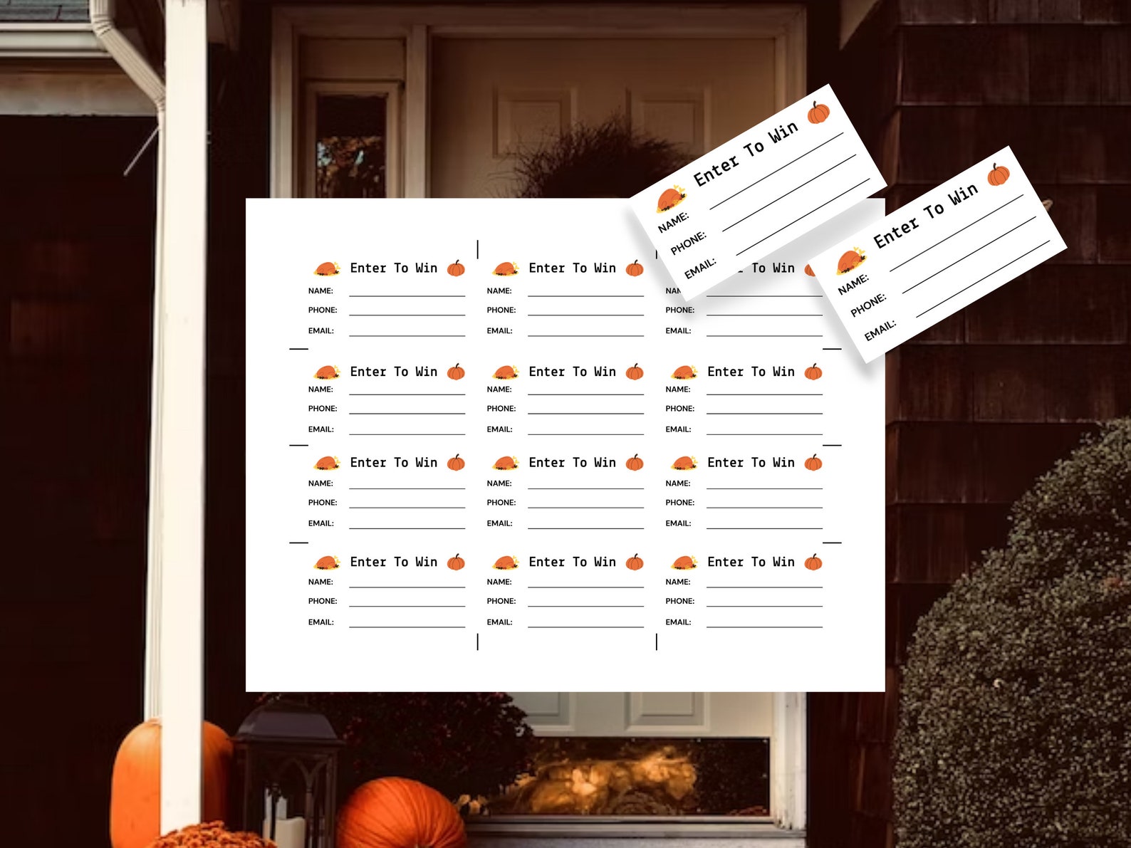 Thanksgiving Printable Raffle Ticket Template Autumn Feast Enter to Win ...