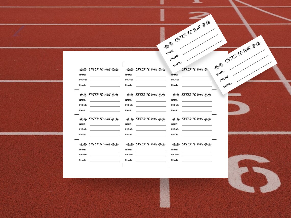 Checkered Flag Printable Raffle Ticket Template Race Raffle Enter to ...