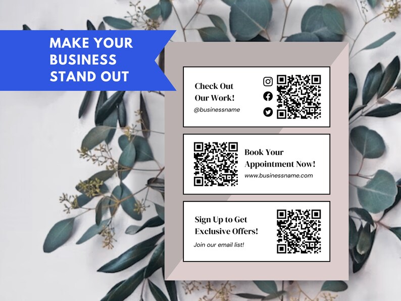 Minimal Editable QR Code Sign Canva Template for Small - Etsy