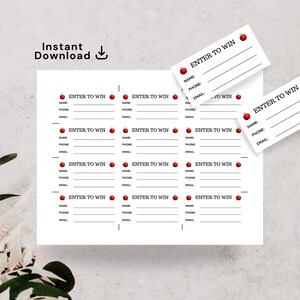 Red Apple Printable Raffle Ticket Template Fruit Market Stand Enter to ...