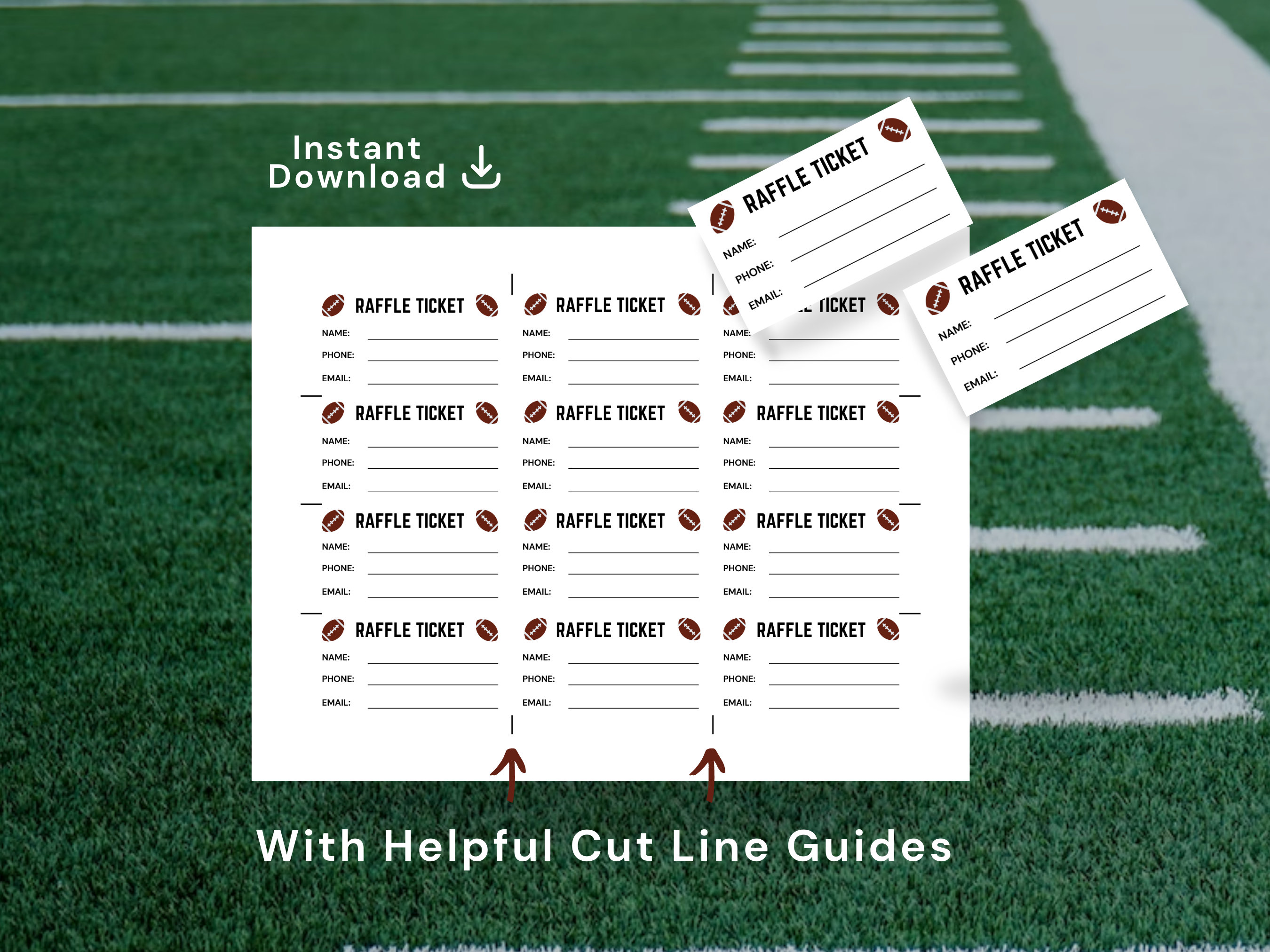 Football Printable Raffle Tickets Sports Enter to Win Raffle Tickets ...