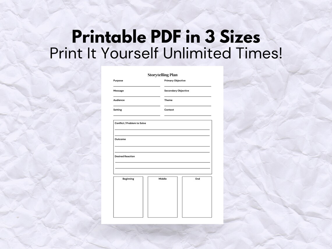 Printable Storytelling Planner Marketing Campaign Message Plan Story ...