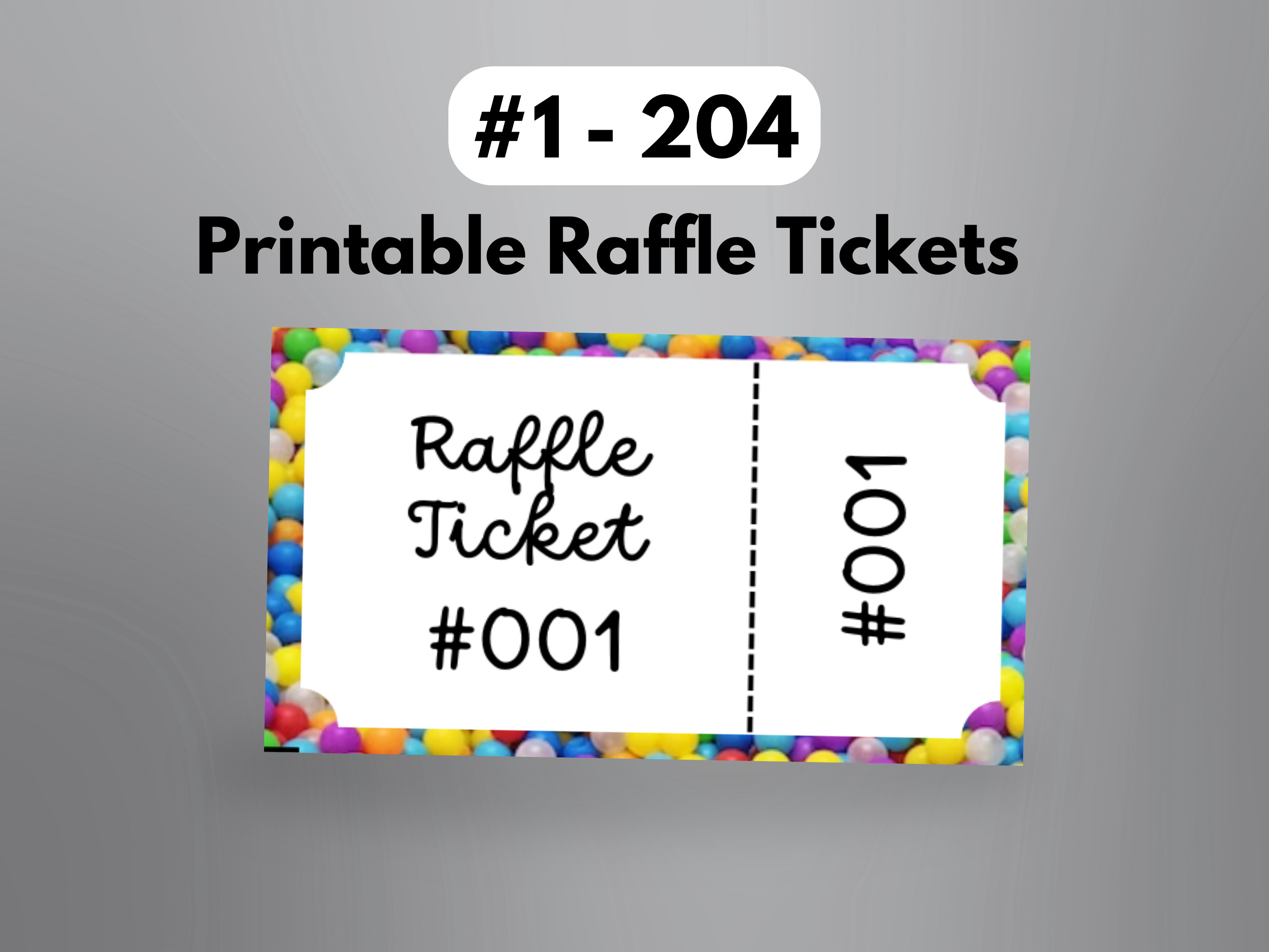 Fun Kids Printable Numbered Raffle Tickets Confetti Enter to Win ...
