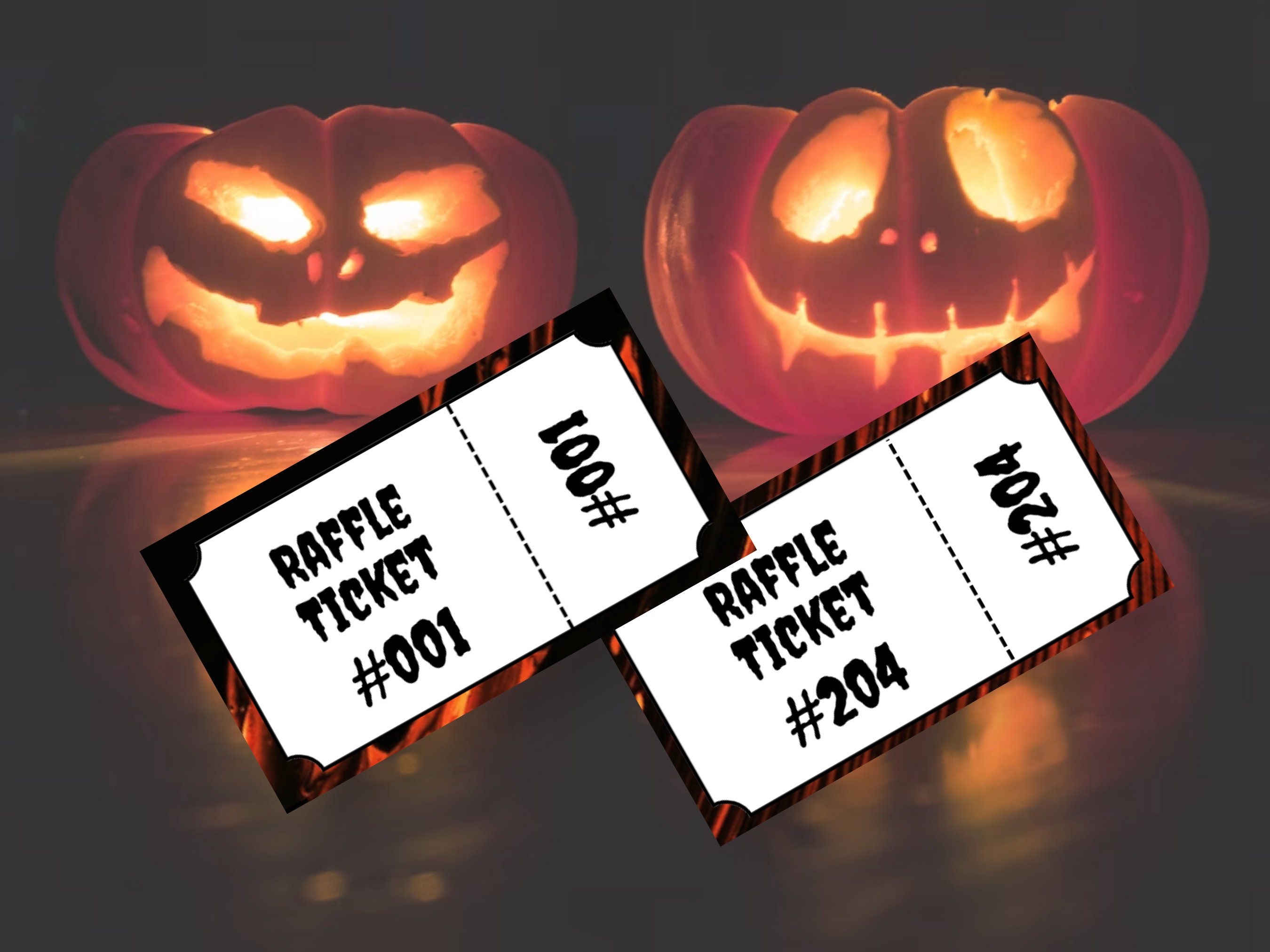 Spooky Printable Numbered Raffle Tickets Enter to Win Fundraiser Raffle ...