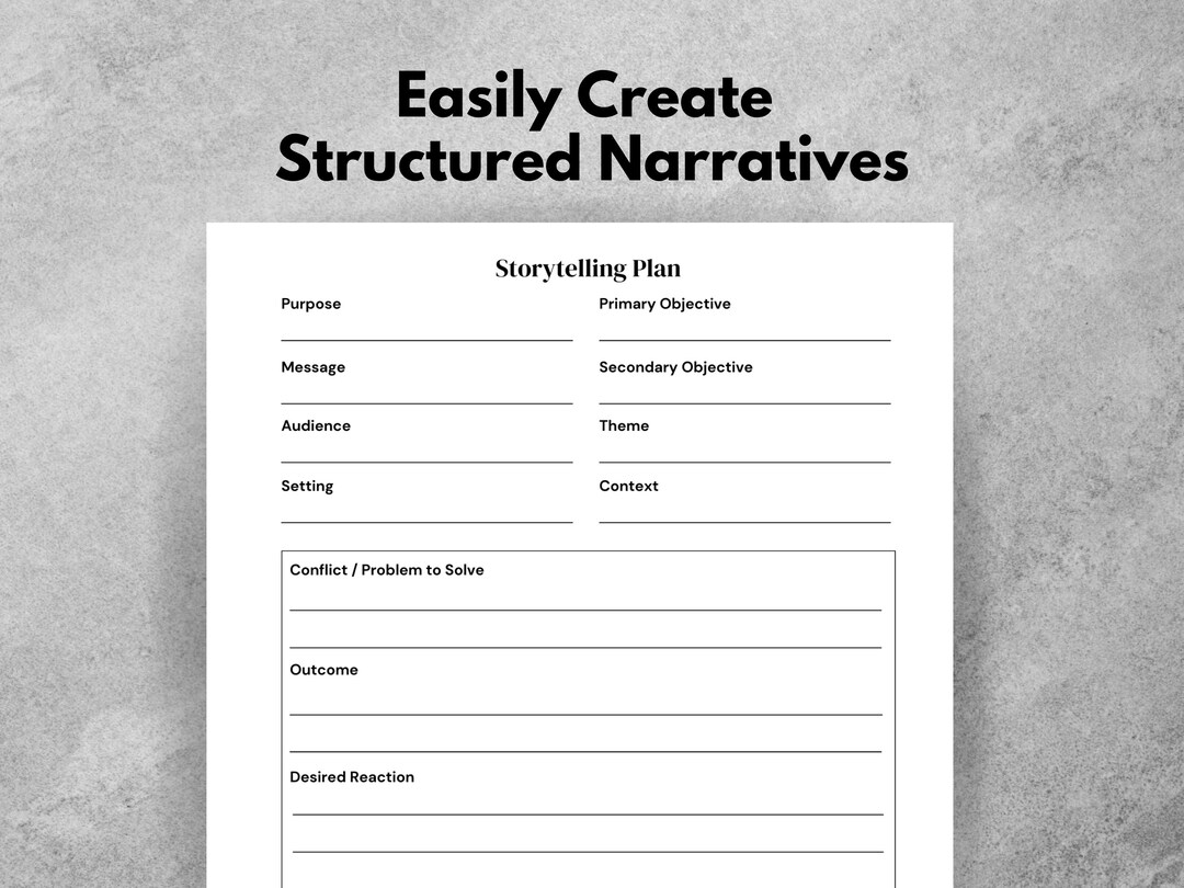 Printable Storytelling Planner Marketing Campaign Message Plan Story ...