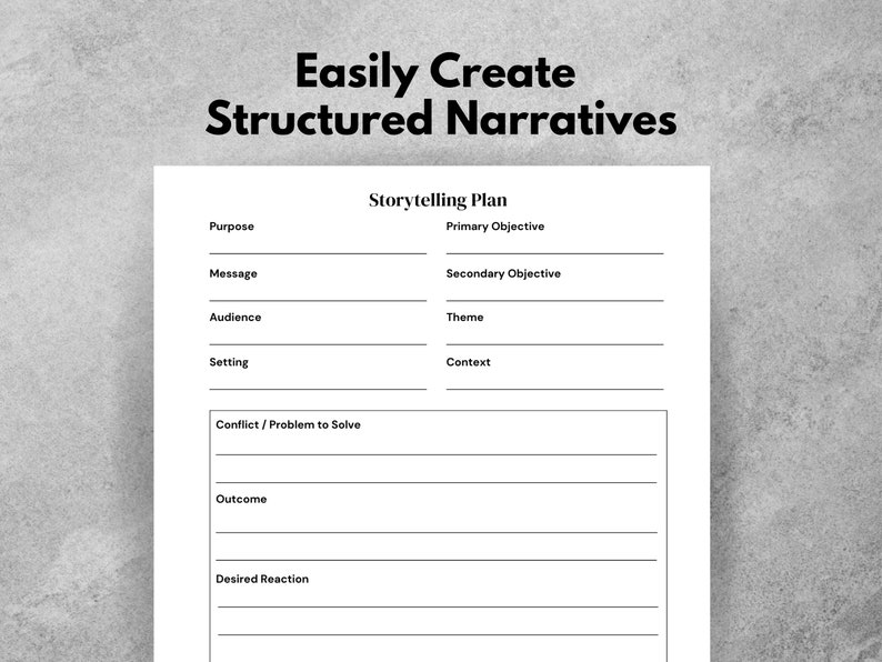 Printable Storytelling Planner Marketing Campaign Message Plan Story ...