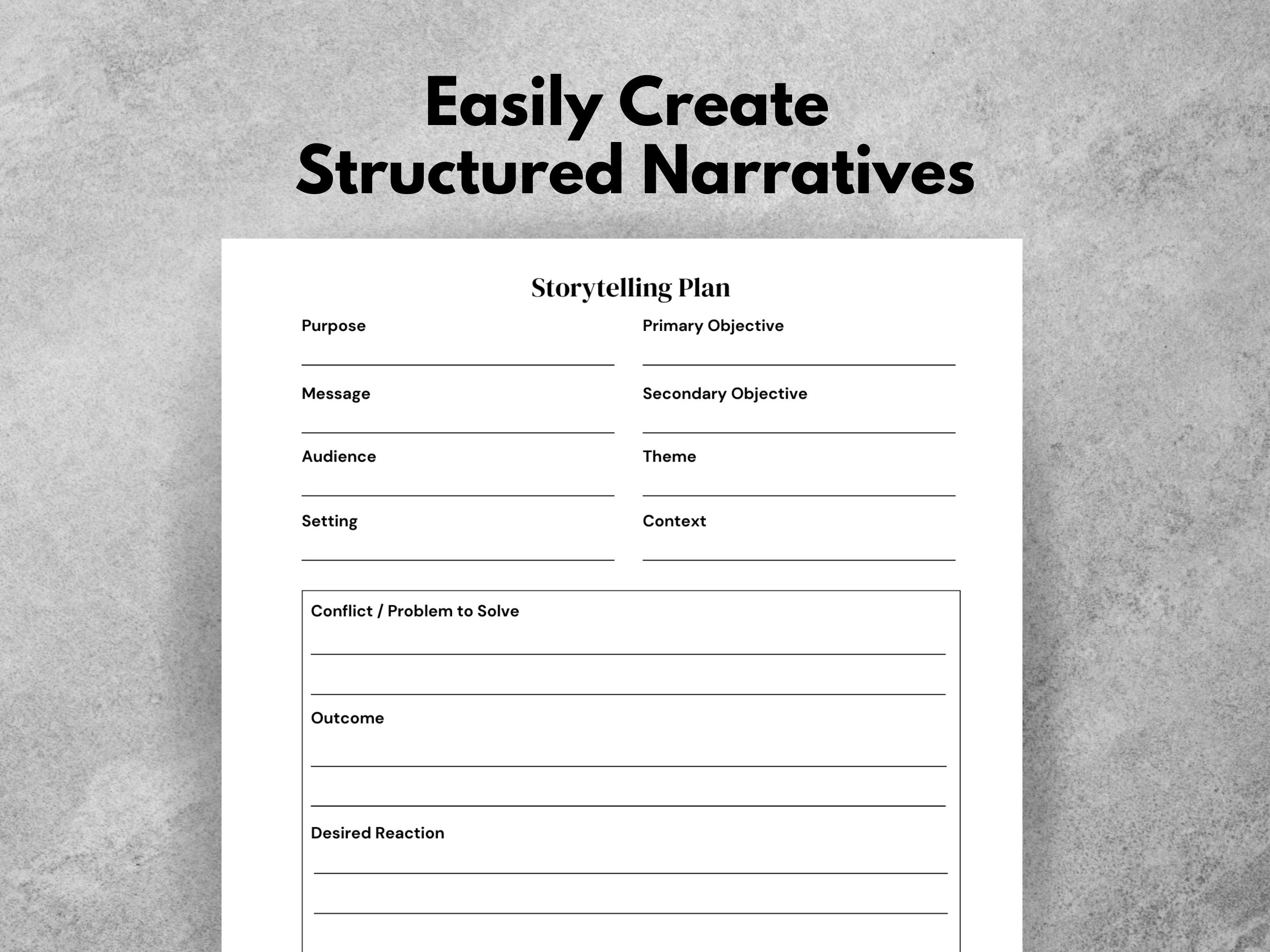 Printable Storytelling Planner Marketing Campaign Message Plan Story ...