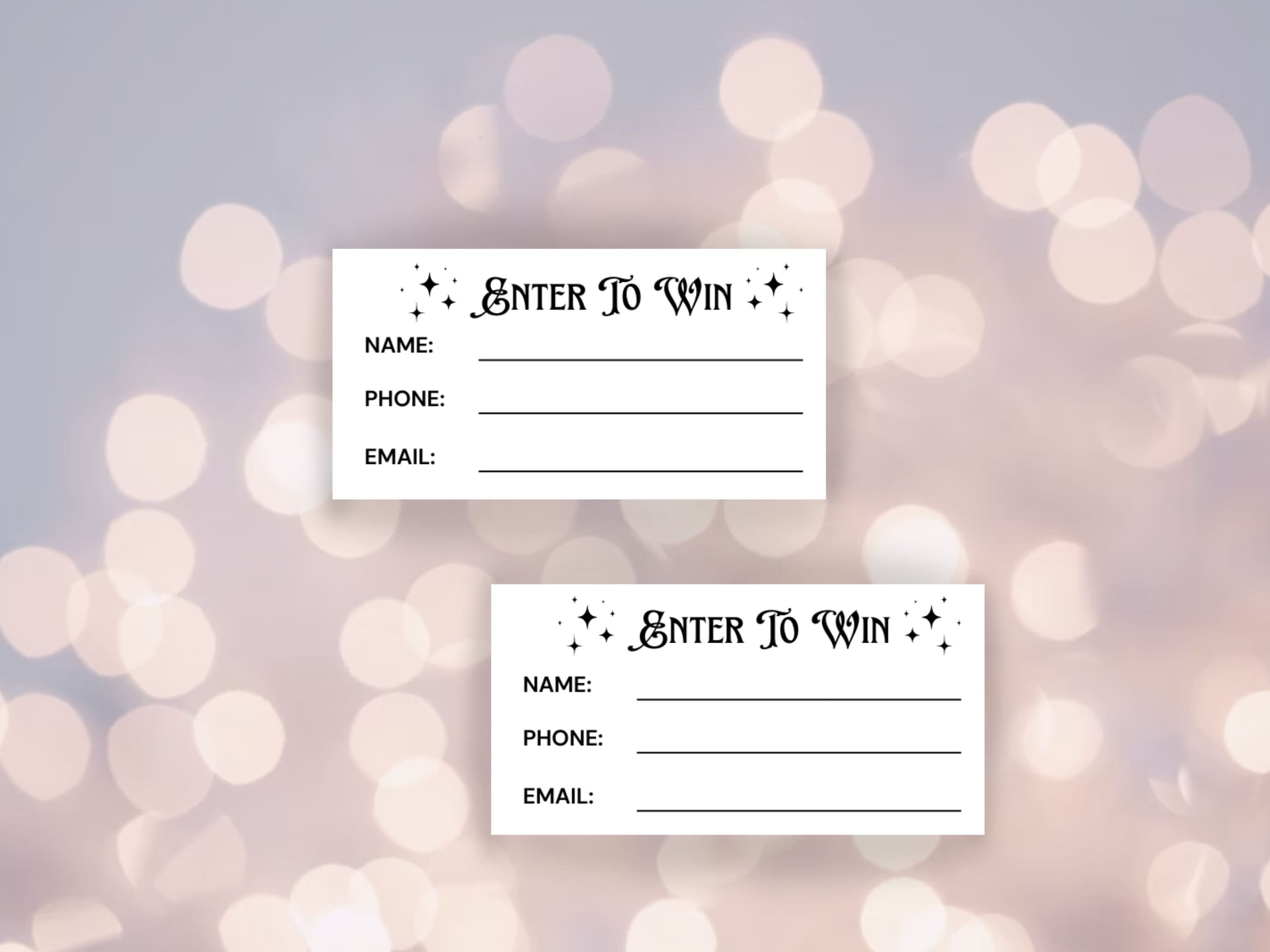 Sparkle Printable Raffle Ticket Template Cute Enter to Win Draw Tickets ...
