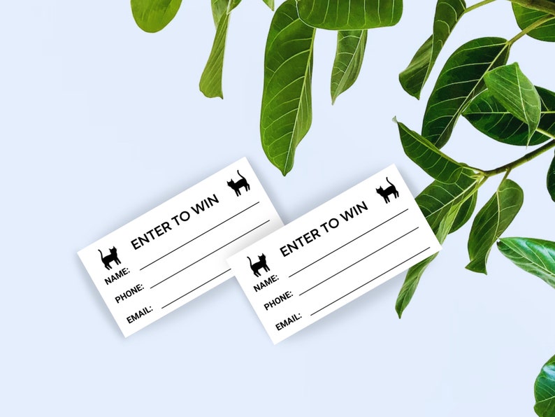 Printable Cat Raffle Ticket Template Cute Kitten Enter to Win Draw ...