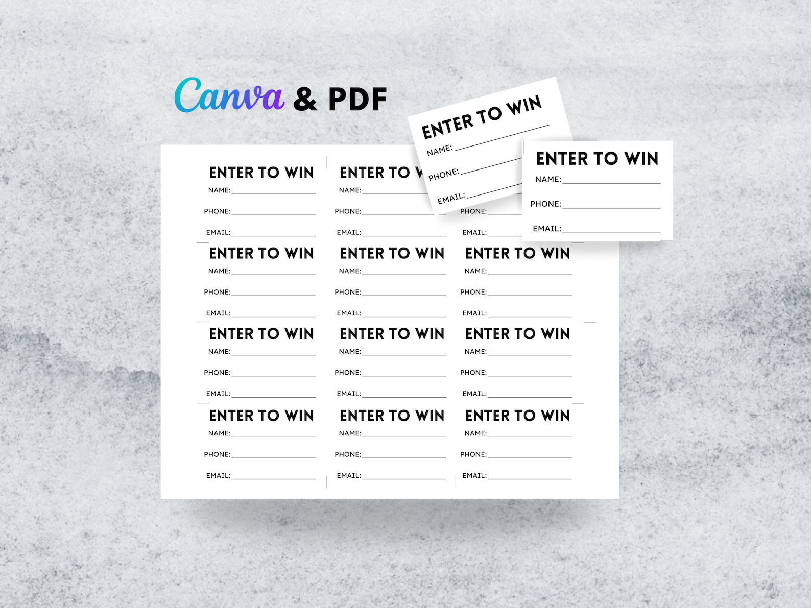 DIY Raffle Ticket Template for Canva Minimal Printable PDF Editable ...