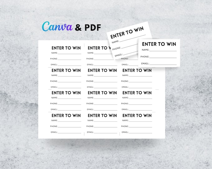 Printable Editable Raffle Ticket, Enter to Win Printable Ticket, Word ...