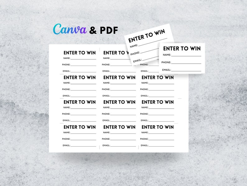 DIY Raffle Ticket Template for Canva Minimal Printable PDF Editable ...