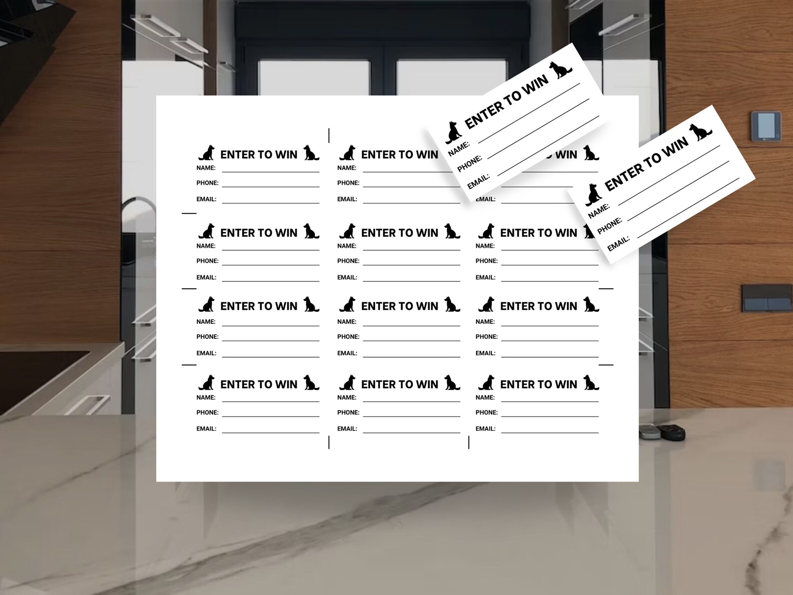 Printable Dog Raffle Ticket Template Puppy Enter to Win Draw Tickets ...