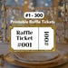 Gold Numbered Raffle Tickets Printable Enter to Win Gala Fundraiser Ticket With Numbers 1 to 300 ...
