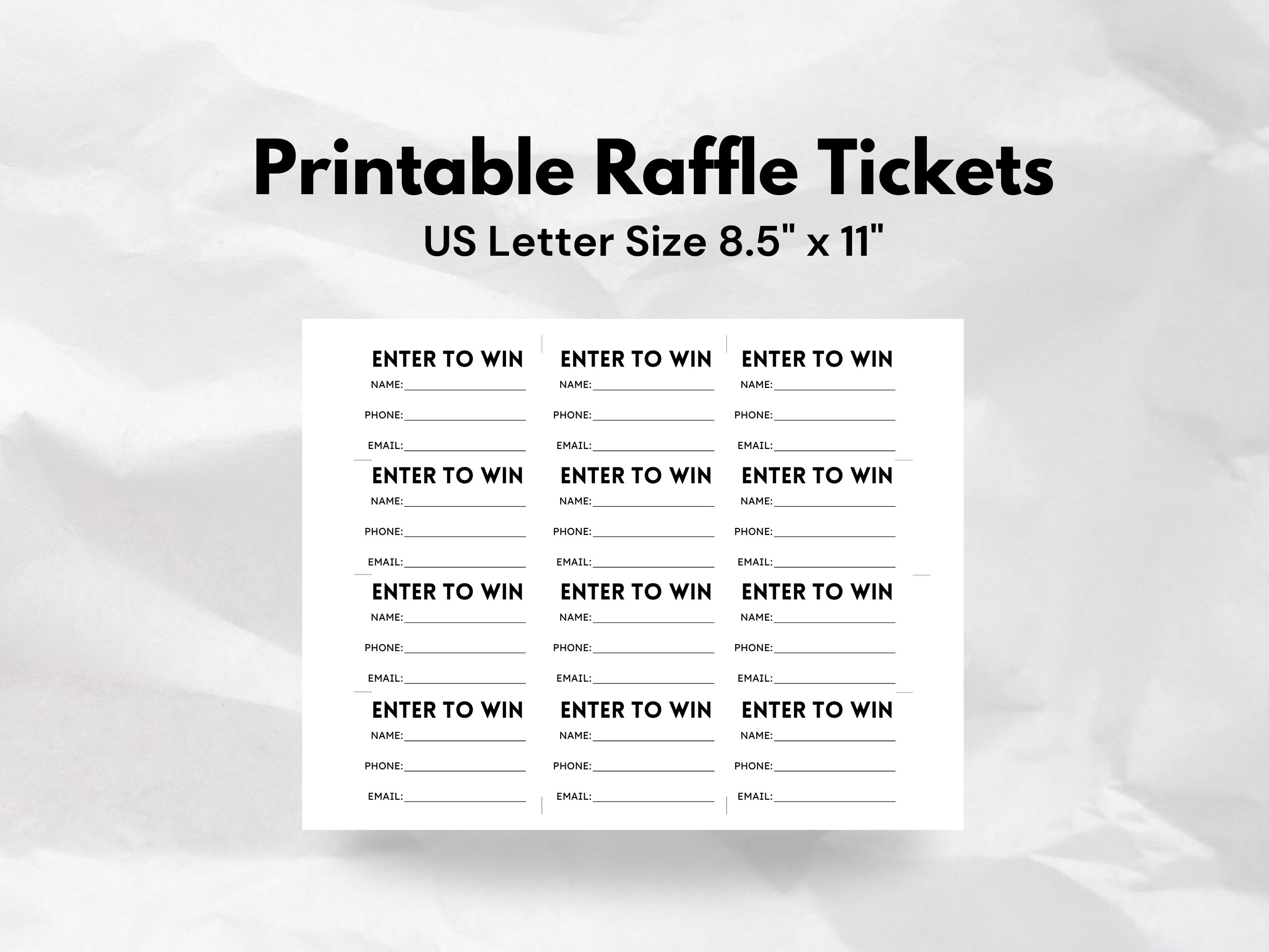 DIY Raffle Ticket Template for Canva Minimal Printable PDF Editable ...