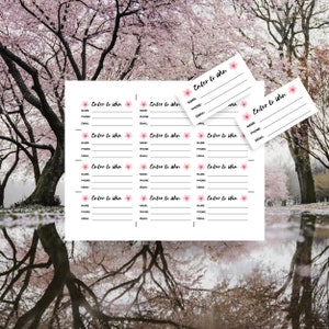 Printable Cherry Blossom Raffle Ticket Template Enter to Win Spring ...