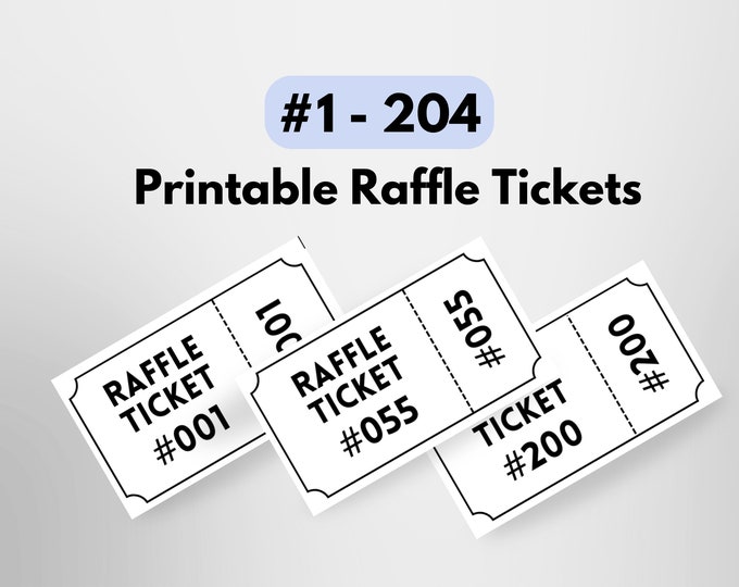 Modern Printable Raffle Ticket Template for Canva Editable Custom Draw ...