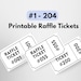Printable Numbered Raffle Ticket Enter to Win Tickets With Numbers 1 to ...