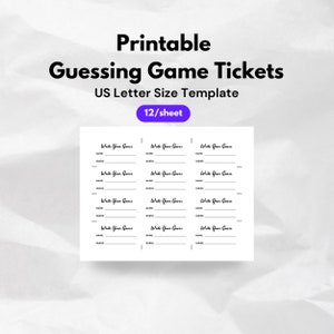 Write Your Guess Printable PDF Guess How Many Raffle Ticket Template ...