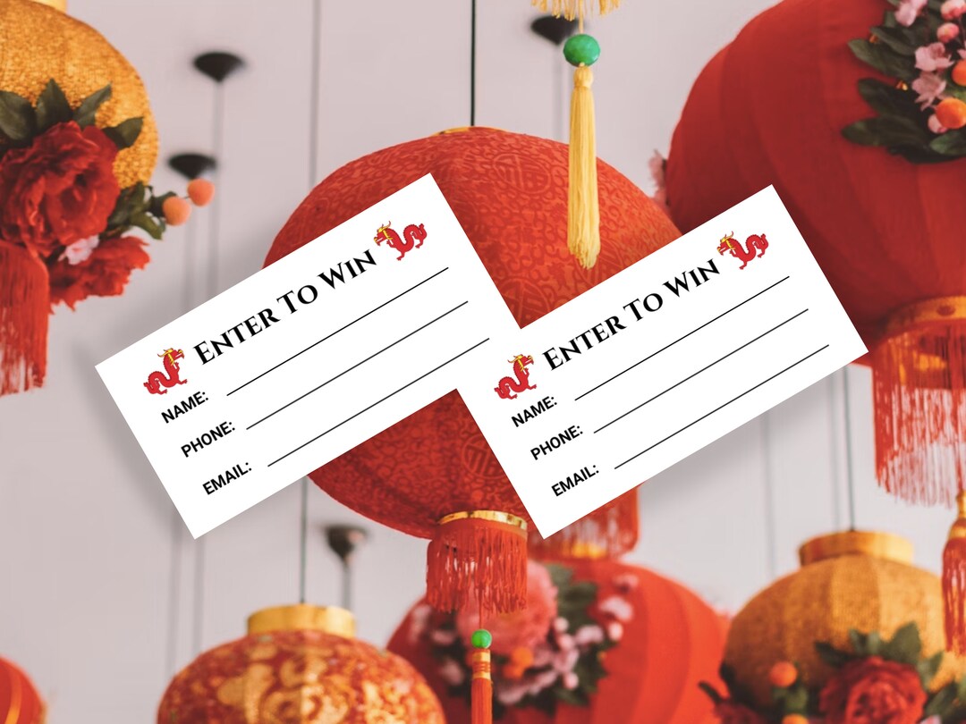 Year of the Dragon Printable Raffle Ticket Template Lunar New Year ...