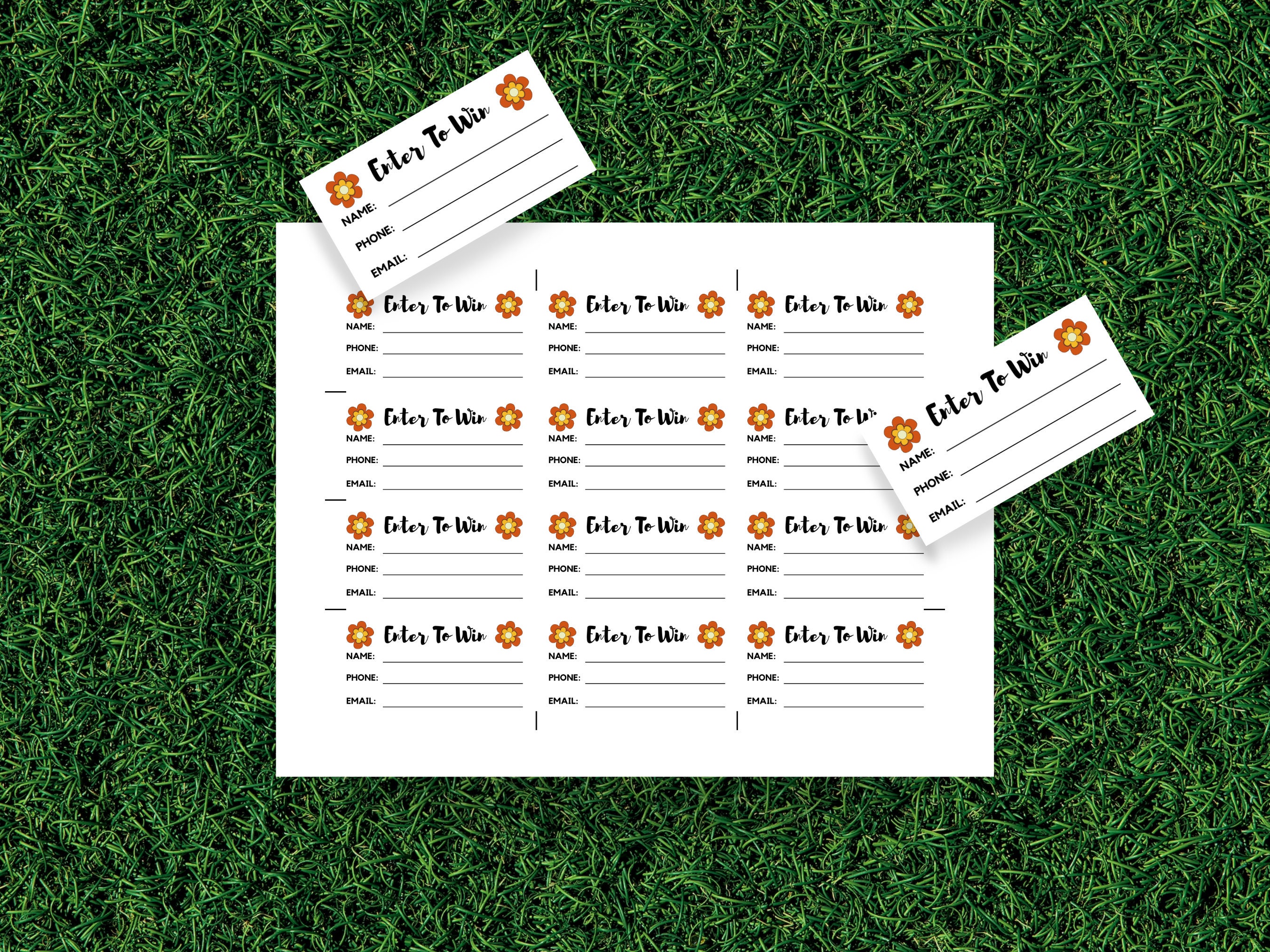 Groovy Flower Printable Raffle Ticket Template Enter to Win - Etsy