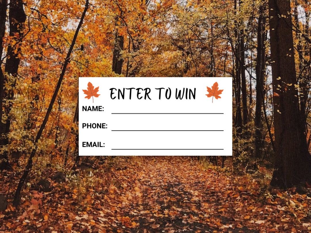 Fall Leaves Printable Raffle Ticket Template Autumn Leaf Enter to Win ...