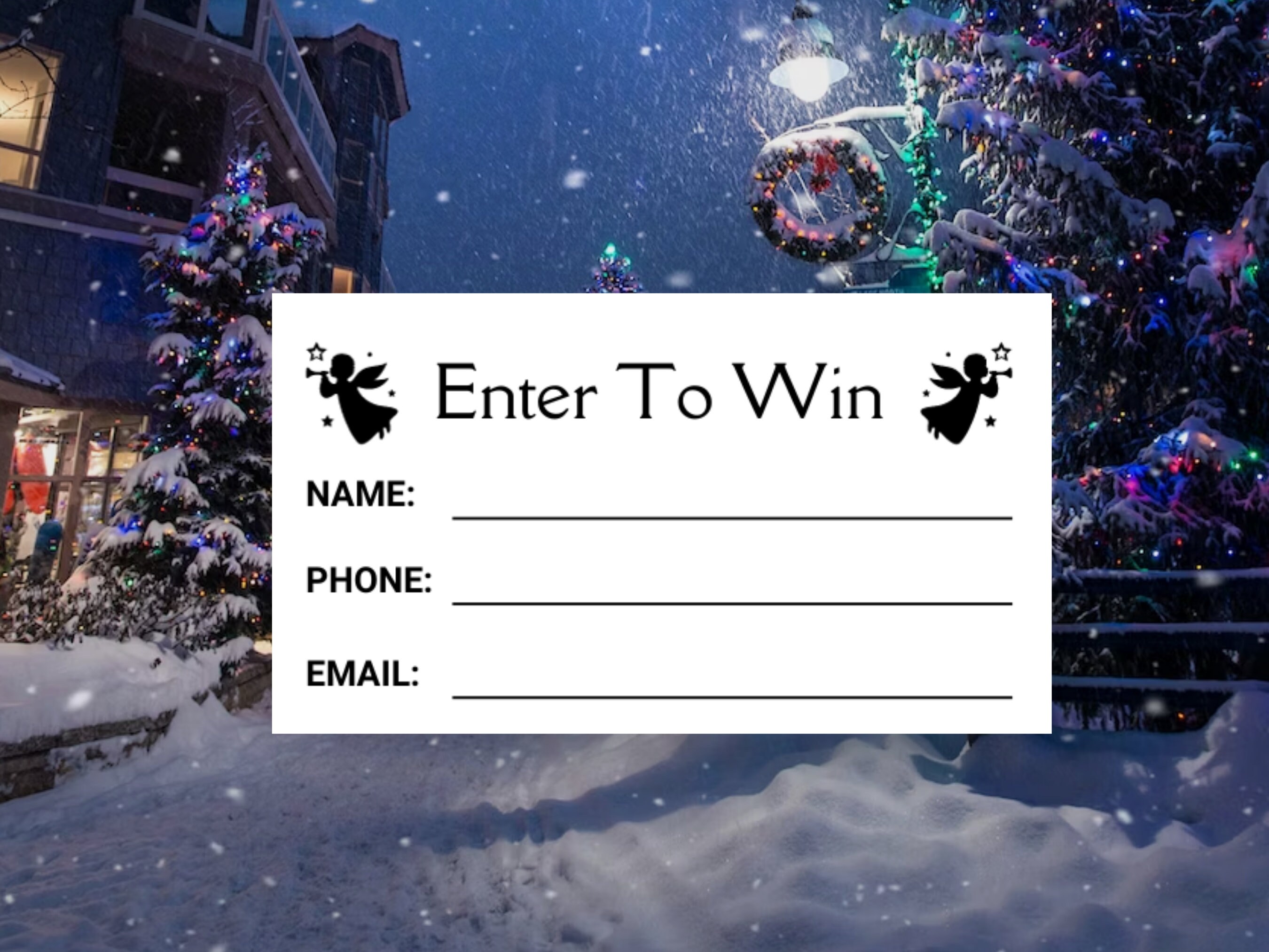 Christmas Angel Printable Raffle Ticket Template Holiday Blessing Enter ...
