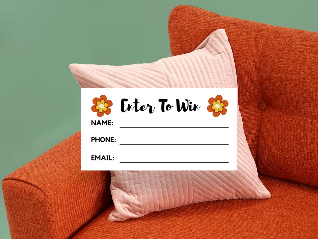 Groovy Flower Printable Raffle Ticket Template Enter to Win Vintage ...