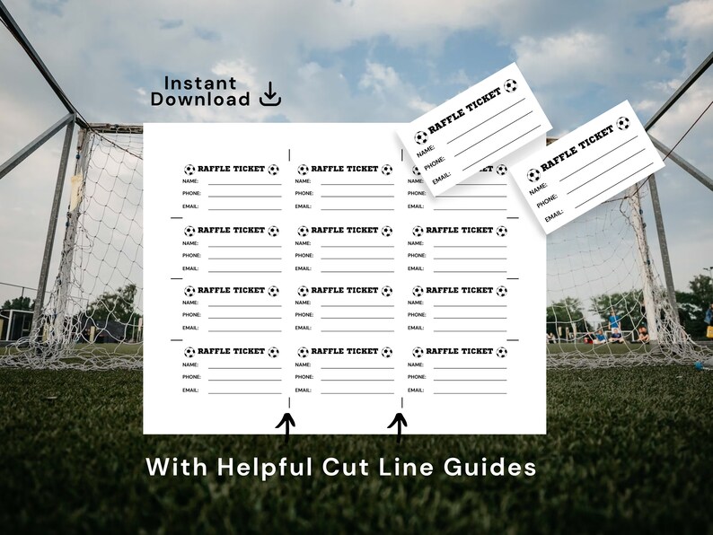 Soccer Printable Raffle Tickets Sports Enter to Win Raffle Tickets Name ...