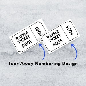 Printable Numbered Raffle Ticket Enter to Win Tickets With Numbers 1 to ...